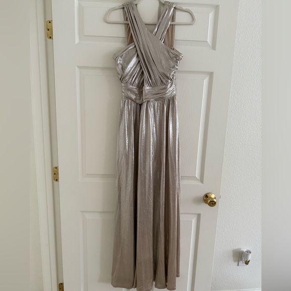 Aakaa | Dresses | Nwt Aakaa Gold Pleated Halter Gown | Poshmark